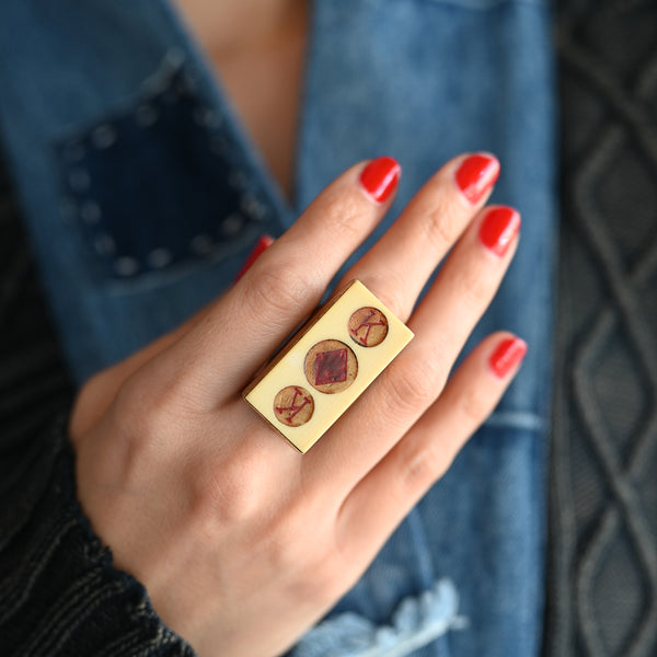 Brass Diamond King Ring | 7/8 - Stash